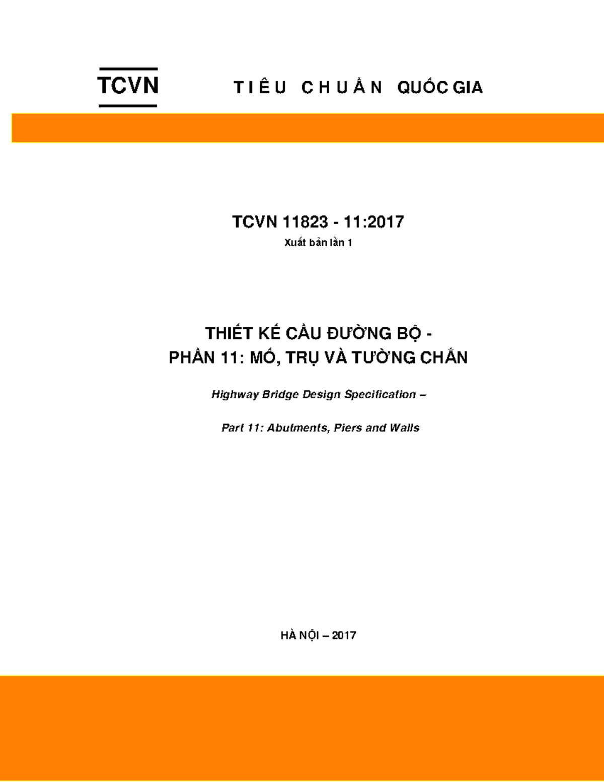 Tieu chuan Quoc gia TCVN 11823 2017 ve thiet ke cau duong bo part09 - TCVN T I Ê U C H U Ẩ N ...