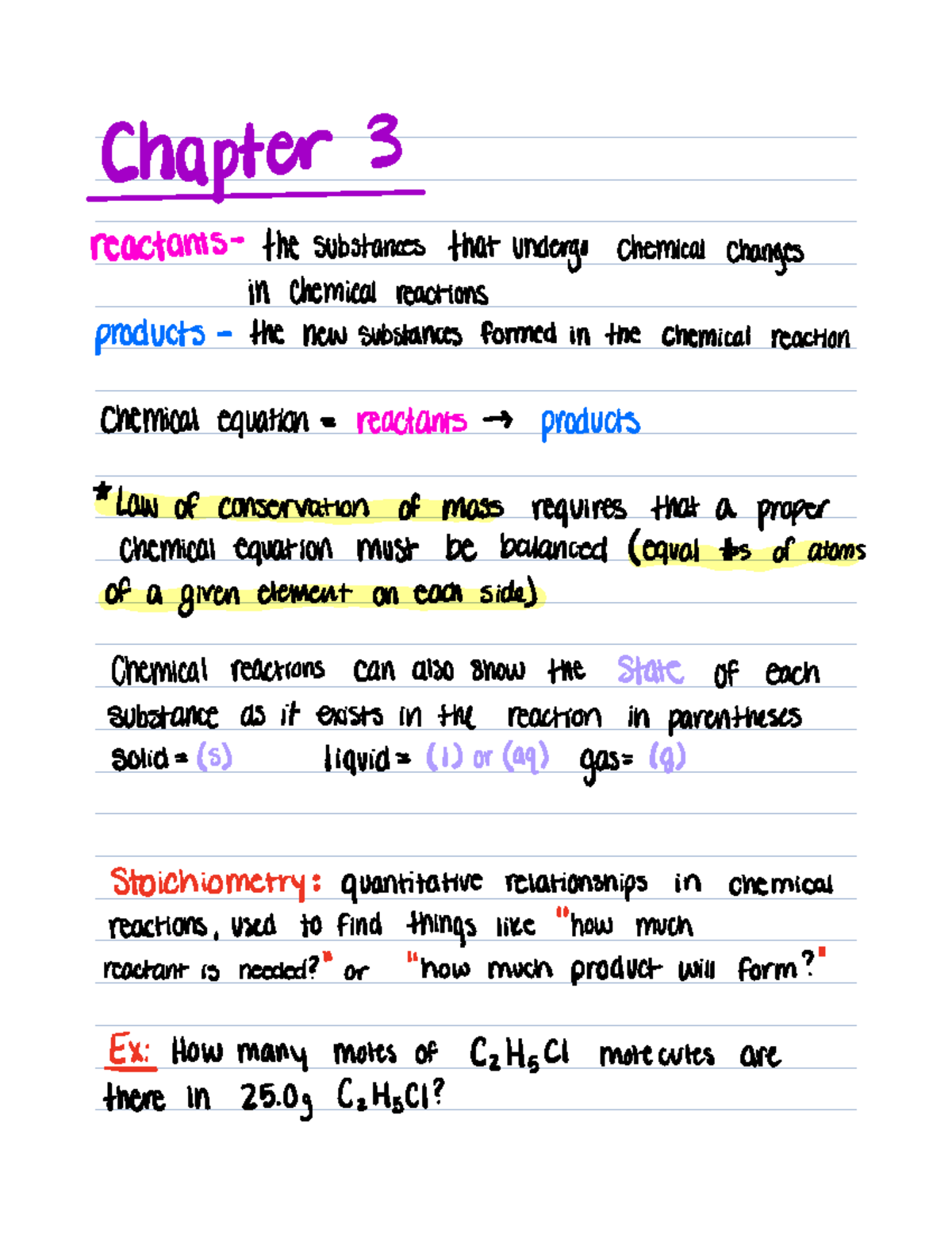 Chapter 3 - 131 - Chapter ####### 3 reactants the substances that ...