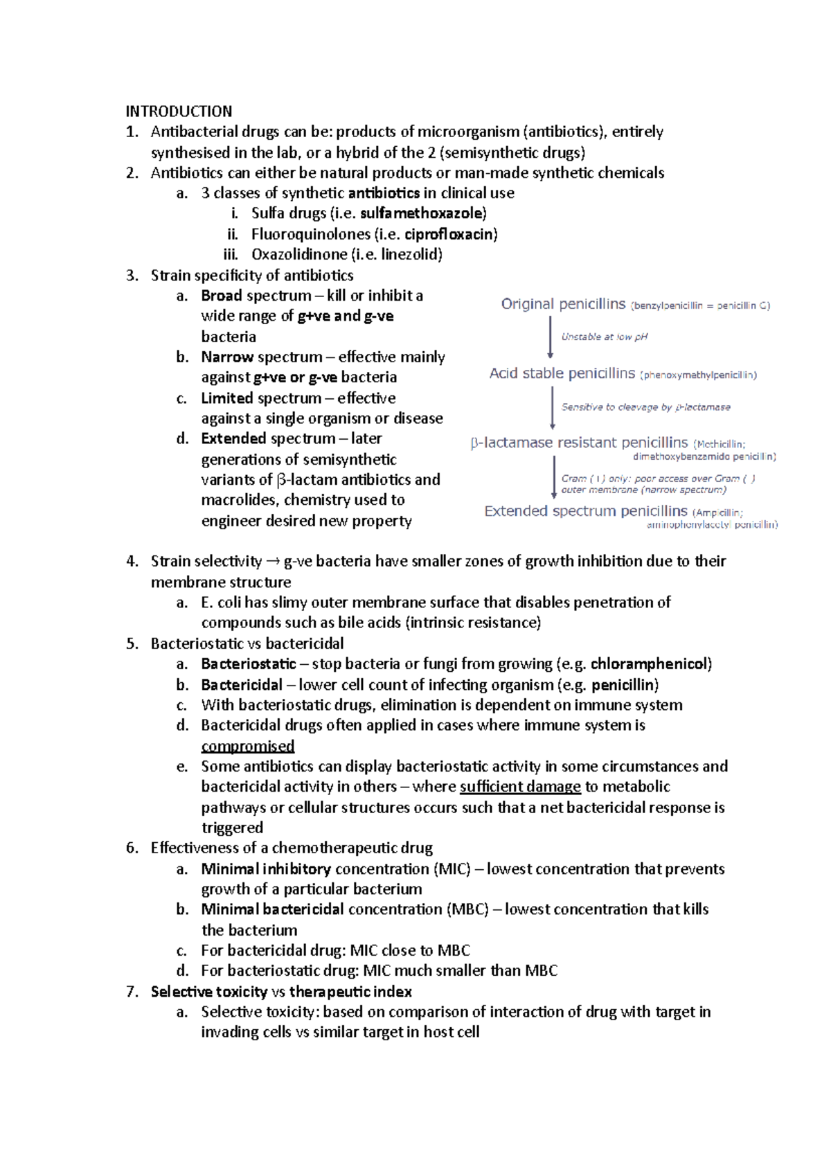 Chemotherapy - Summary Mechanism of Drug Action - INTRODUCTION 1 ...