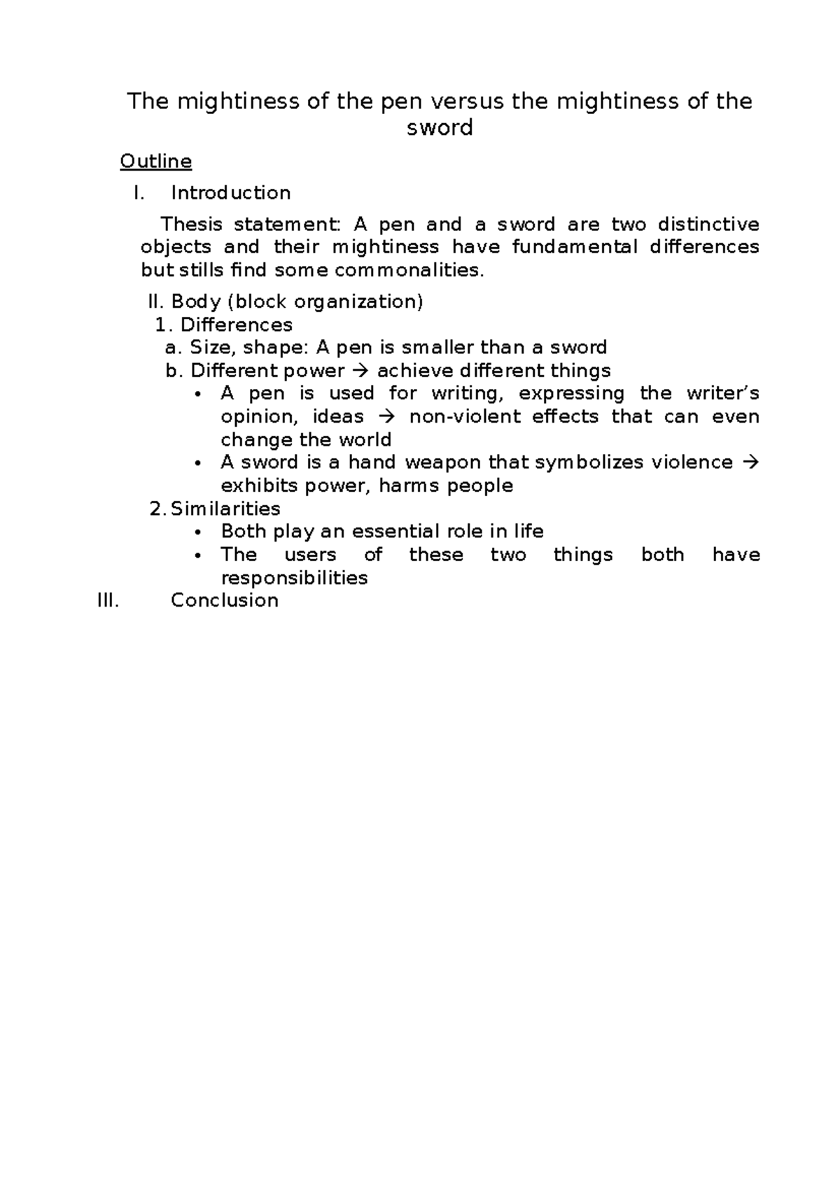 The mightness of the pen vs the sword one - The mightiness of the pen ...