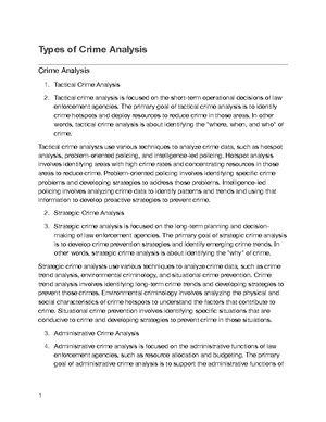 The History of Crime Analysis Summary - The History of Crime Analysis ...