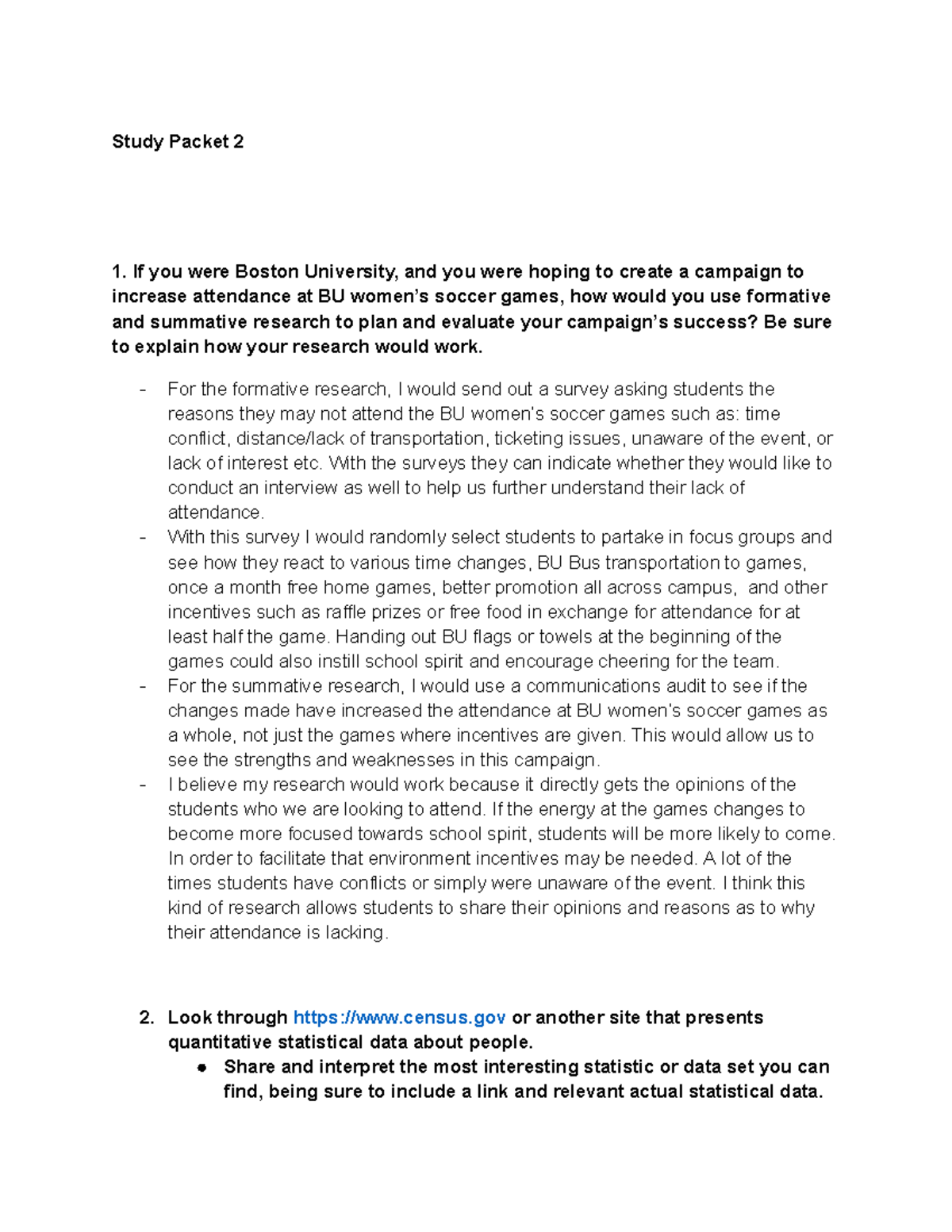 Study Packet 2 - Todd Van Hoosear - Study Packet 2 If you were Boston ...