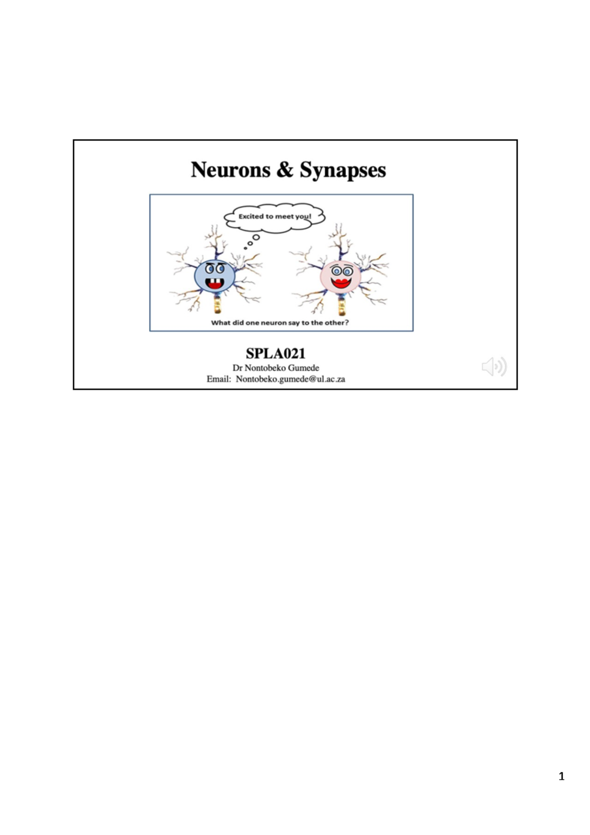 Neuron and Synapse with notes - Let us first look at the anatomy of a ...