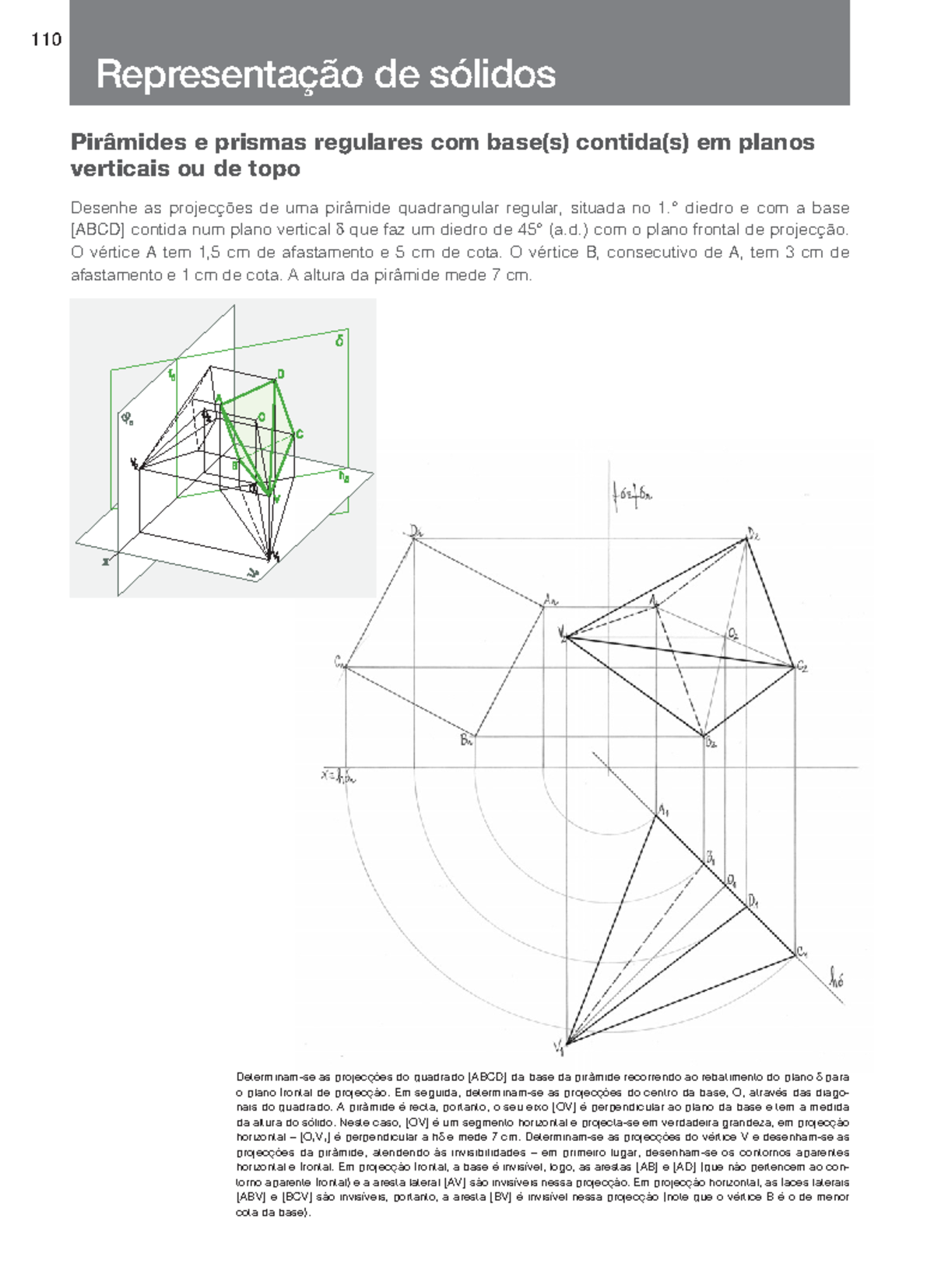 Representação de sólidos com bases em planos verticais ou de topo ...