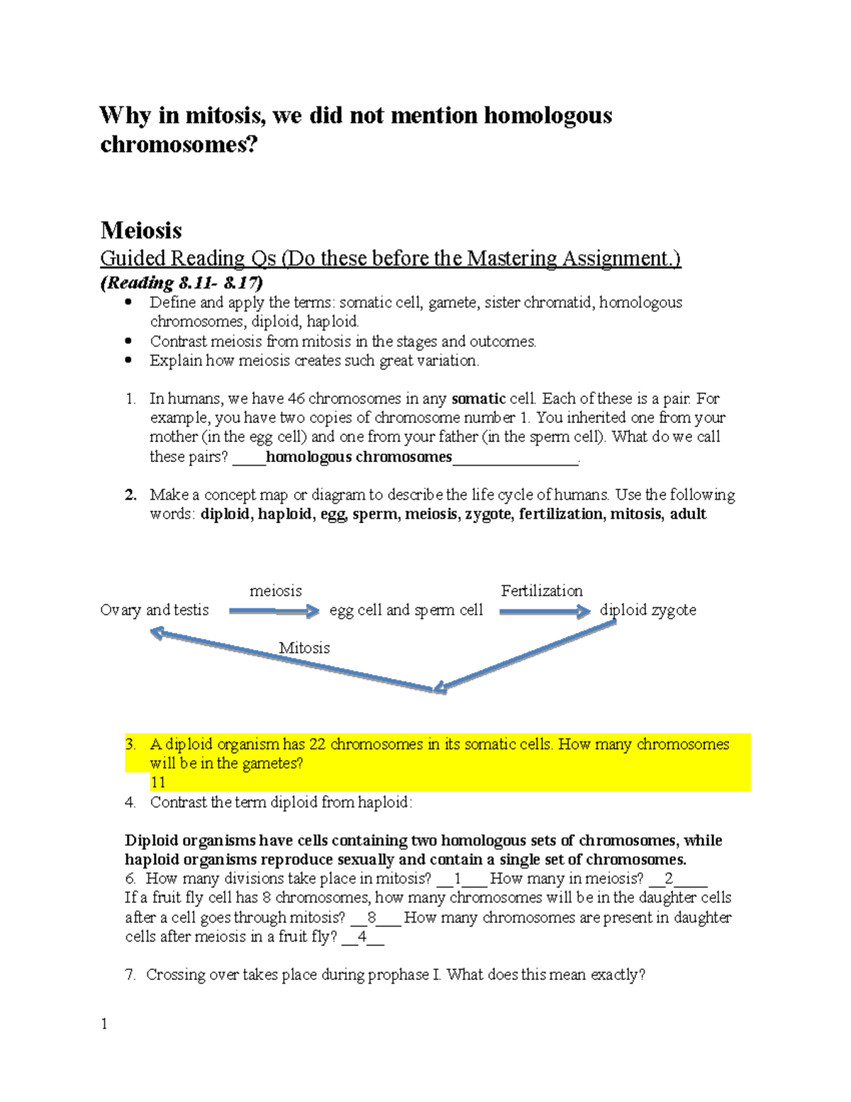 Lesson+10 GRQs Meiosis - BIOL 101 - UNC Chapel Hill - Studocu