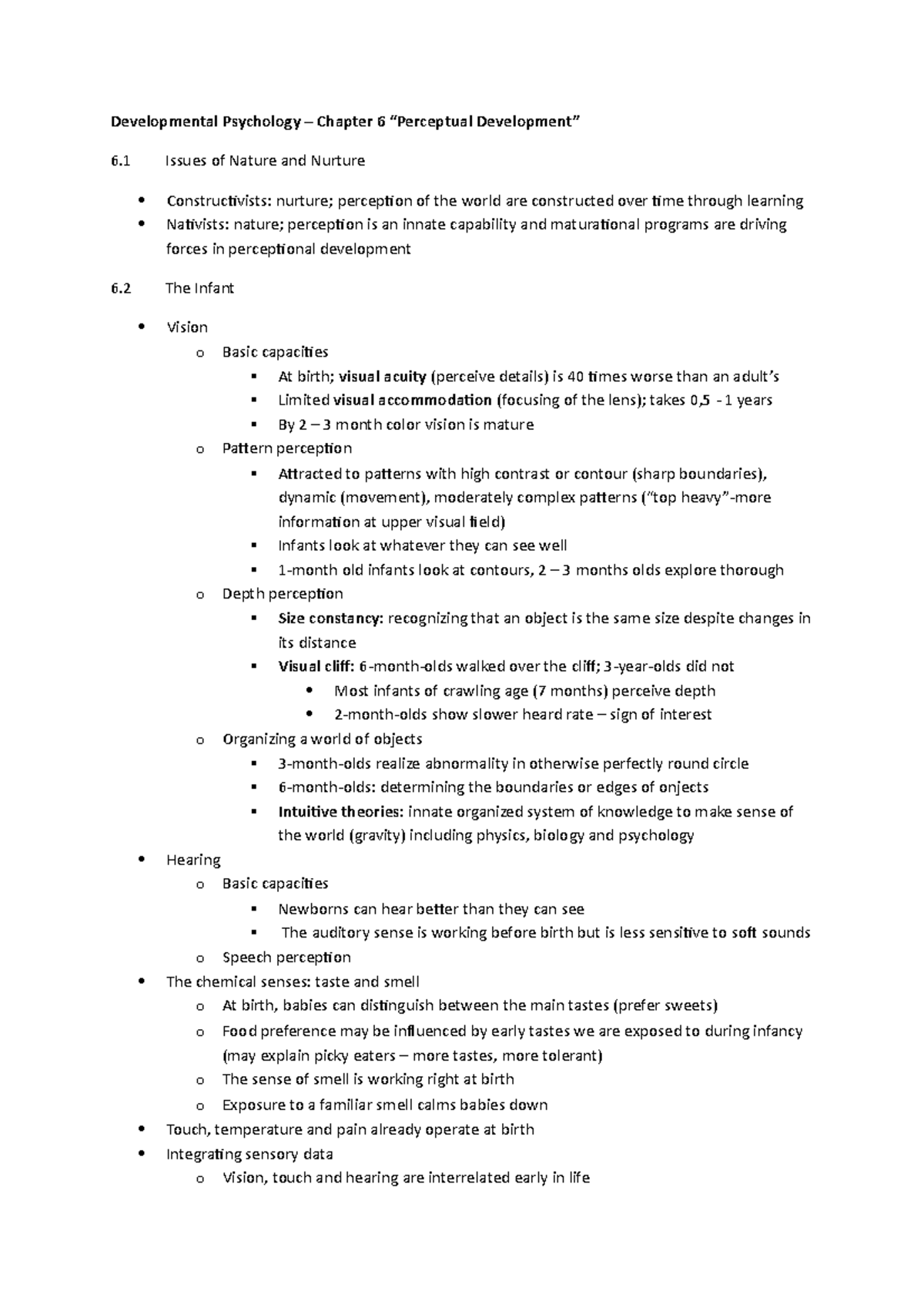 Chapter 6 - Perceptual Development - Developmental Psychology – Chapter ...