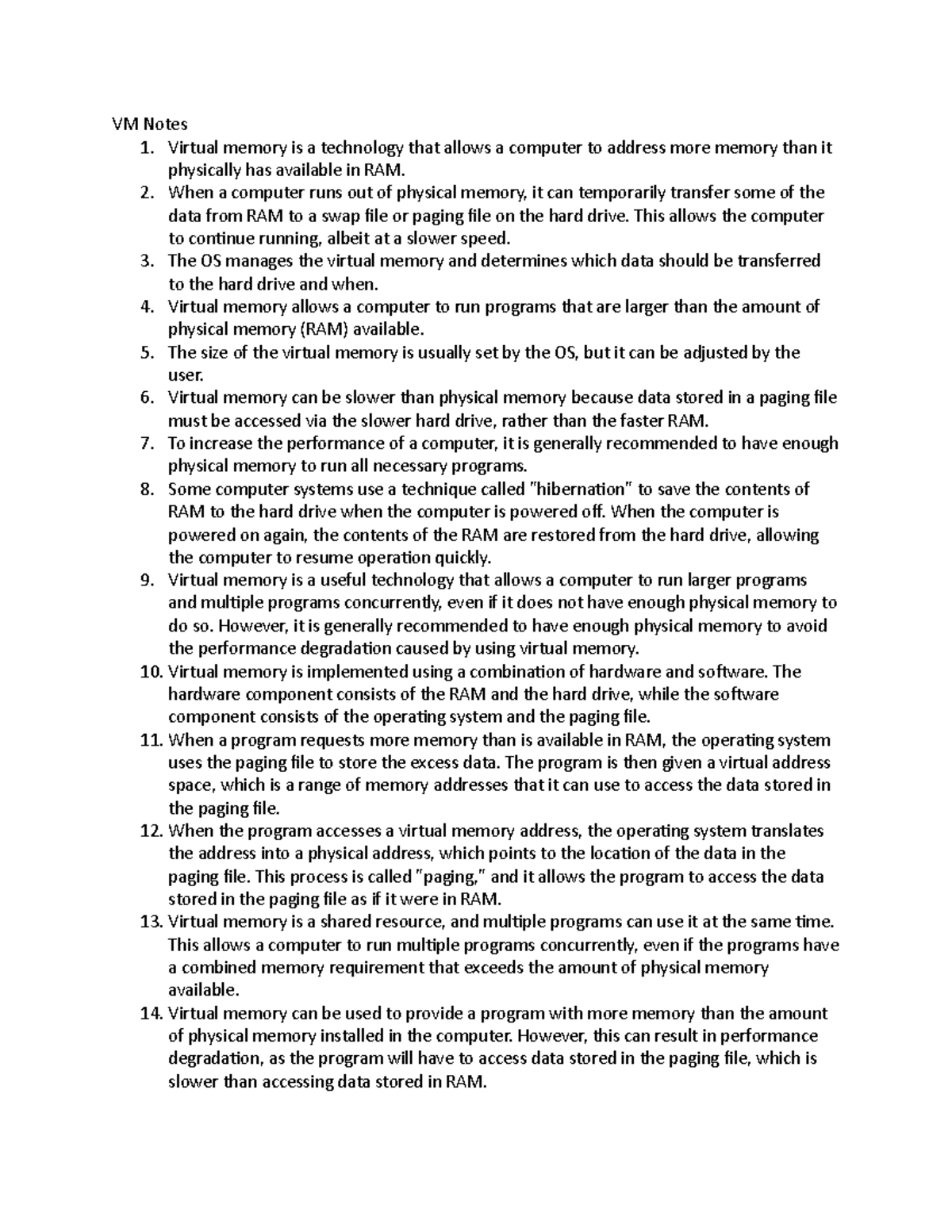 Virtual Memory Notes Pt 2 Vm Notes 1 Virtual Memory Is A Technology