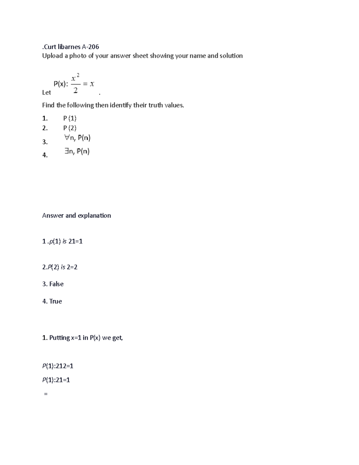 Discrete 2 - asdasdasdasadasd - .Curt libarnes A- Upload a photo of ...