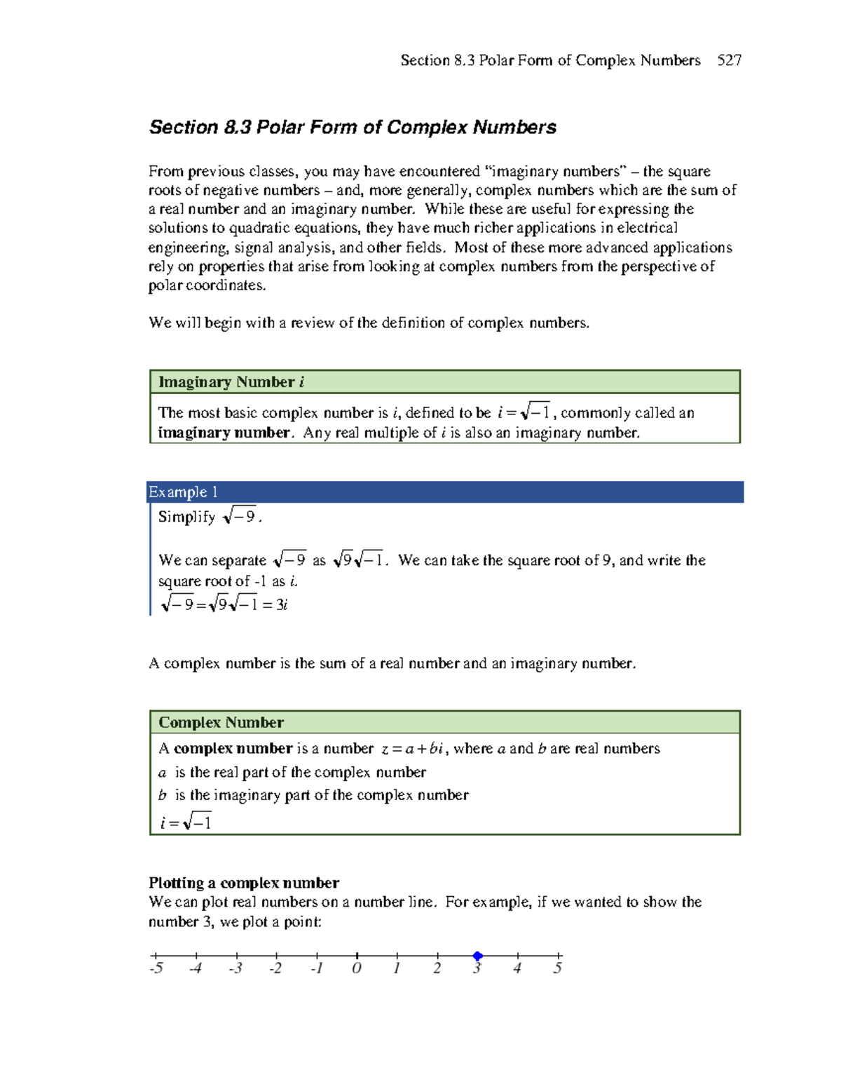 Precalc 8-3 - Section 8 Polar Form of Complex Numbers 527 Section 8 ...