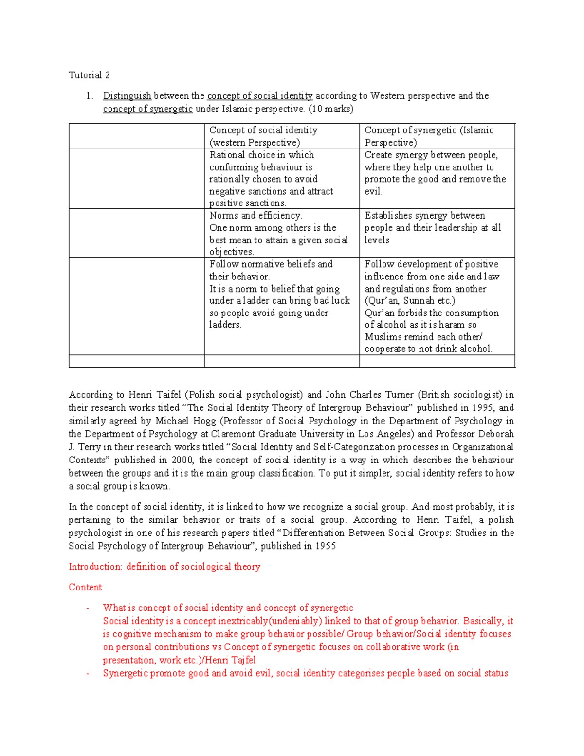Tutorial 2 & 3 - Tutorial 2 1. Distinguish between the concept of ...
