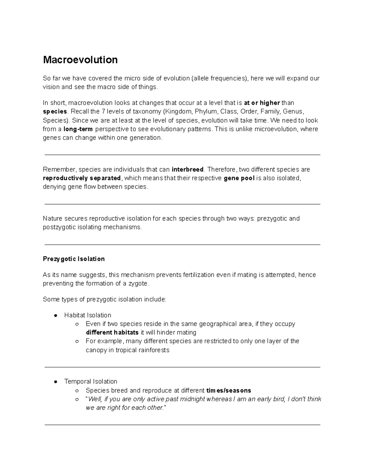 Macroevolution - Lecture notes 2 - Macroevolution So far we have ...