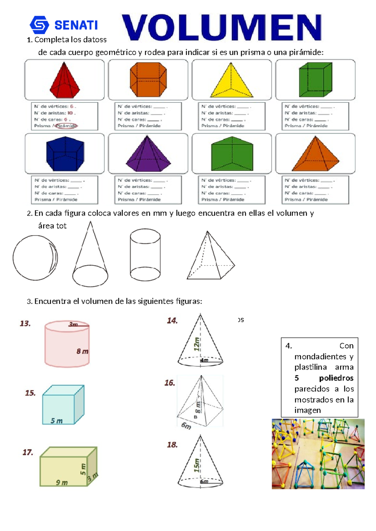 Practica Volumen - Filosofía - 1. Completa los datoss de cada cuerpo ...