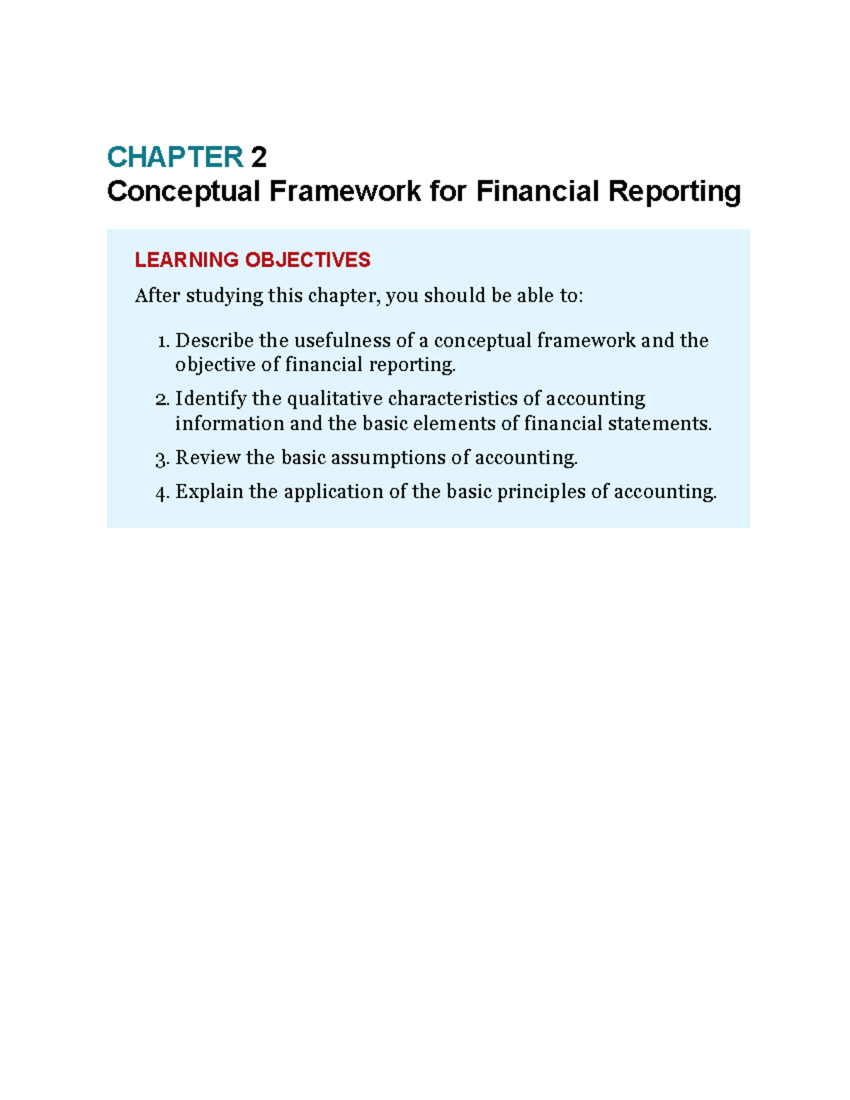Ch02 Conceptual Framework for Financial Reporting - CHAPTER 2 ...
