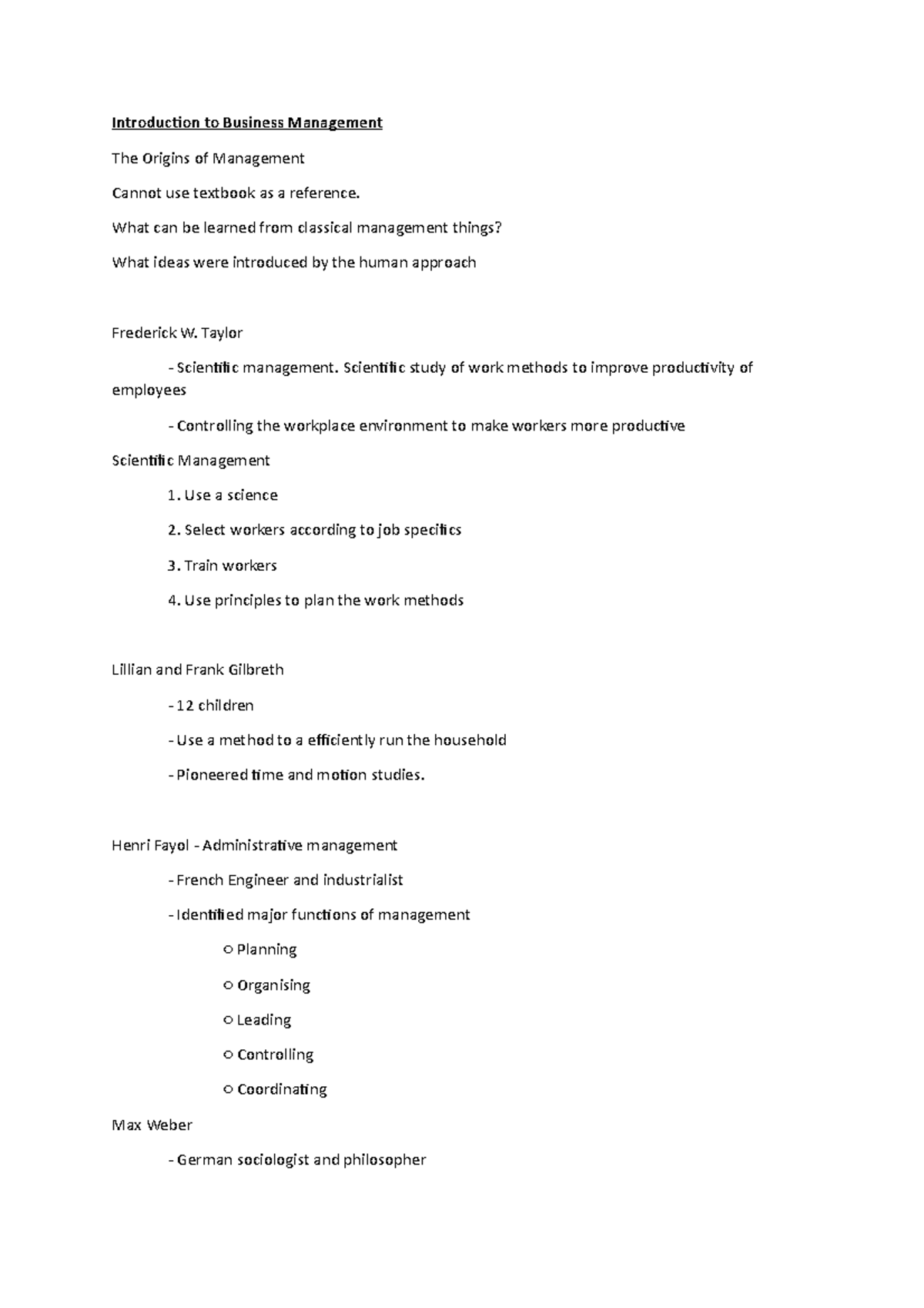 Introduction to Business Management Week 2 Notes - Introduction to ...