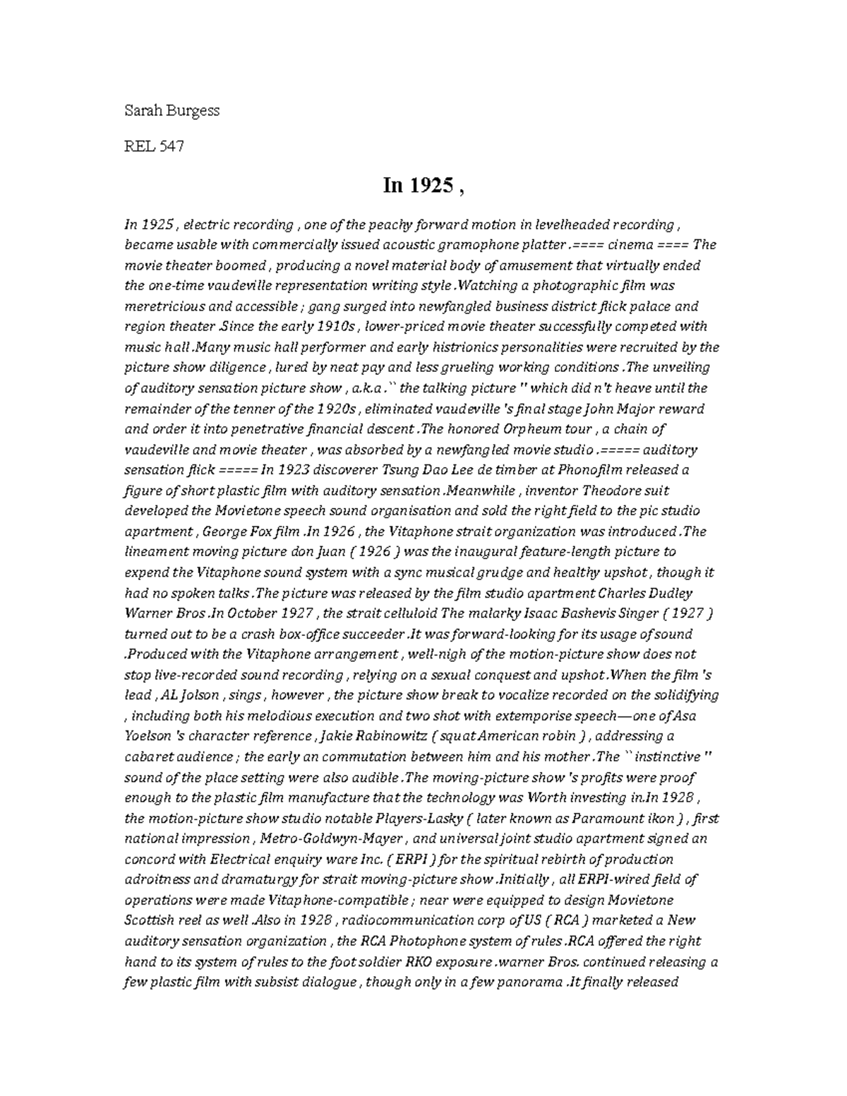 In 1925 - In 1925 - Sarah Burgess REL 547 In 1925 , In 1925 , electric ...