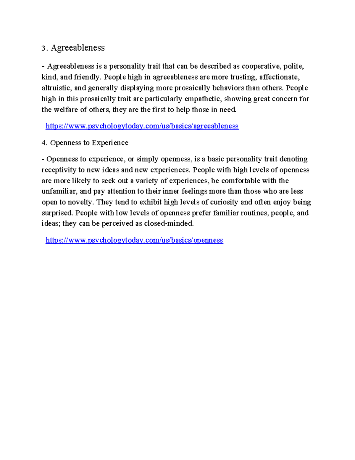 Reading - bài - 3. Agreeableness - Agreeableness is a personality trait ...