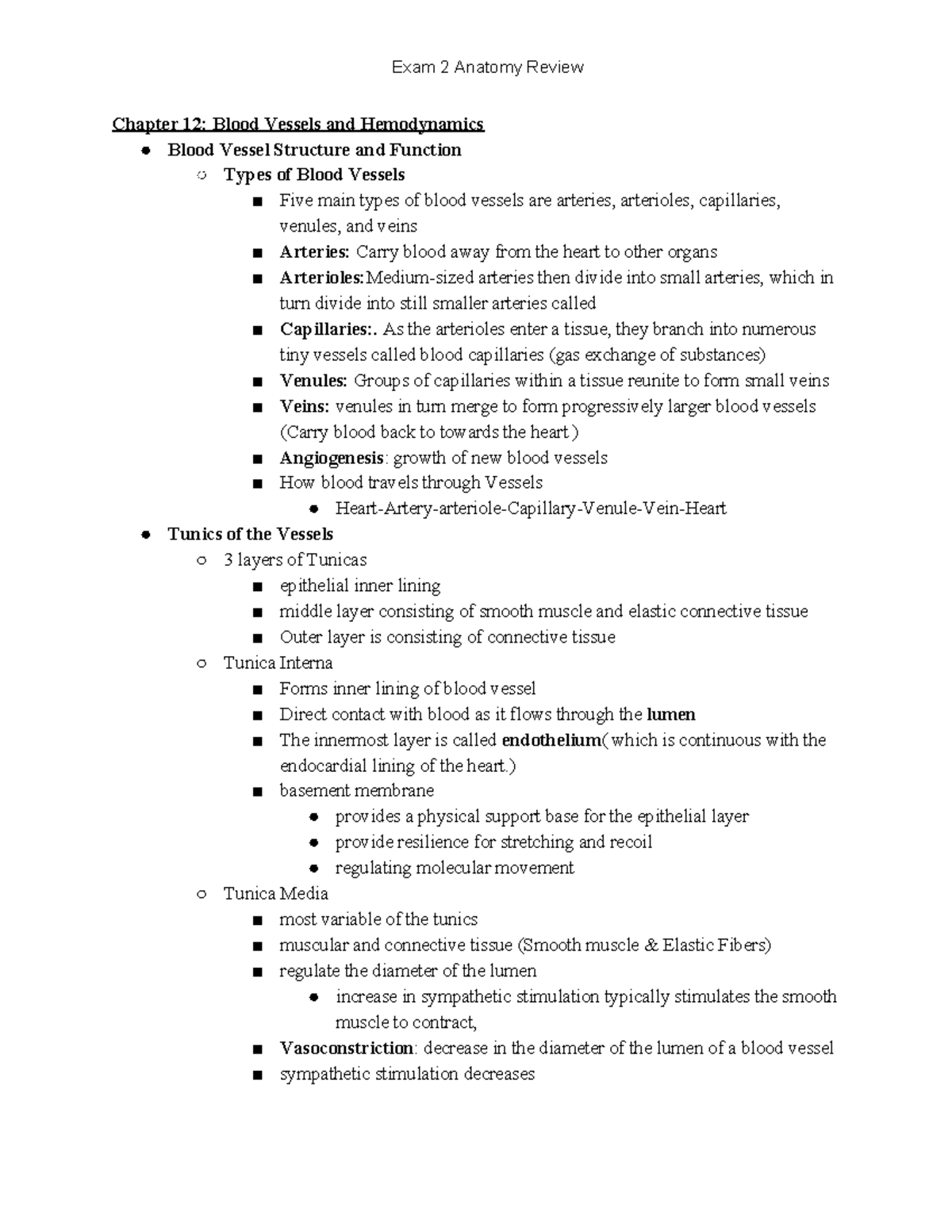 Chapter 21 Anatomy Review - Chapter 12: Blood Vessels and Hemodynamics ...