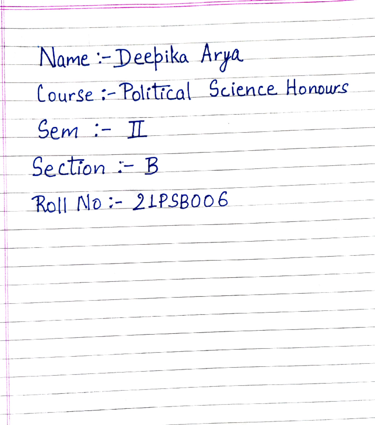 Aecc Assignment - Name-Deebika Arya Course Polttrcal Science Honours Sem T Section B Rol No ...