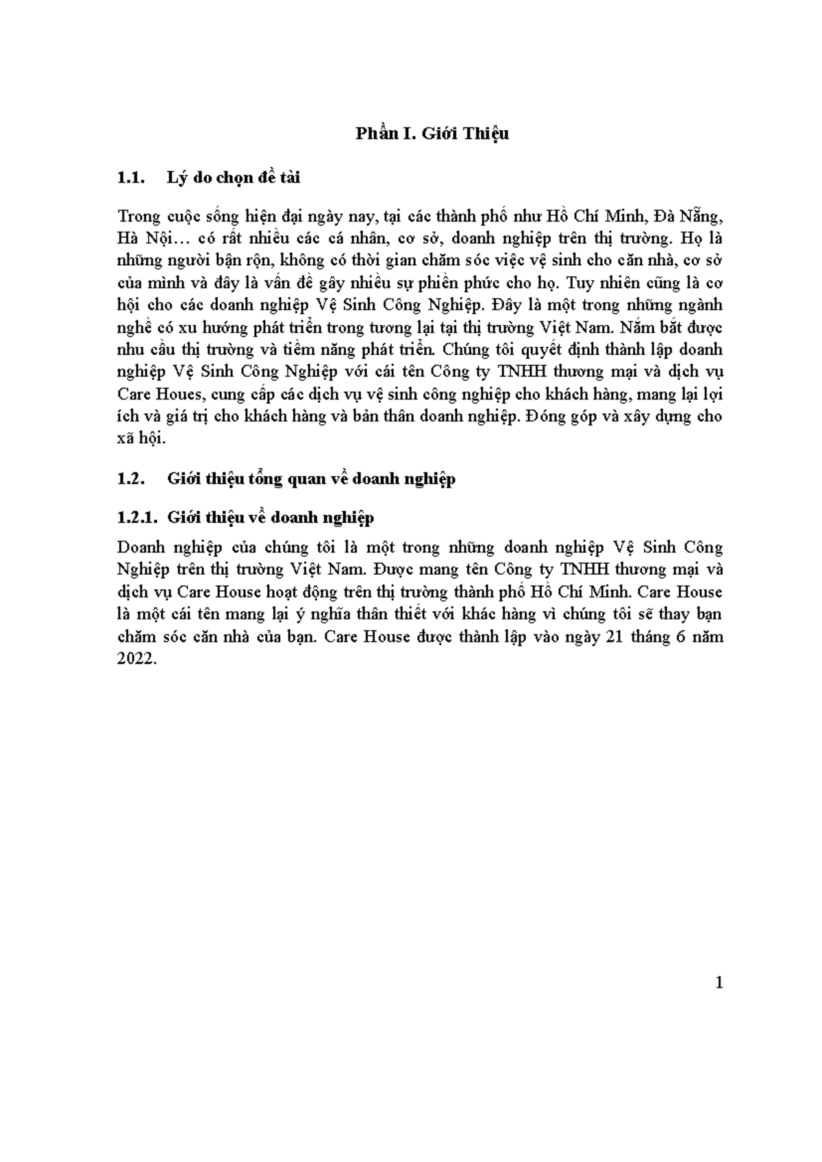 Khởi sự kd form - FORM MẪU - Phần I. Giới Thiệu 1. Lý do chọn đề tài ...