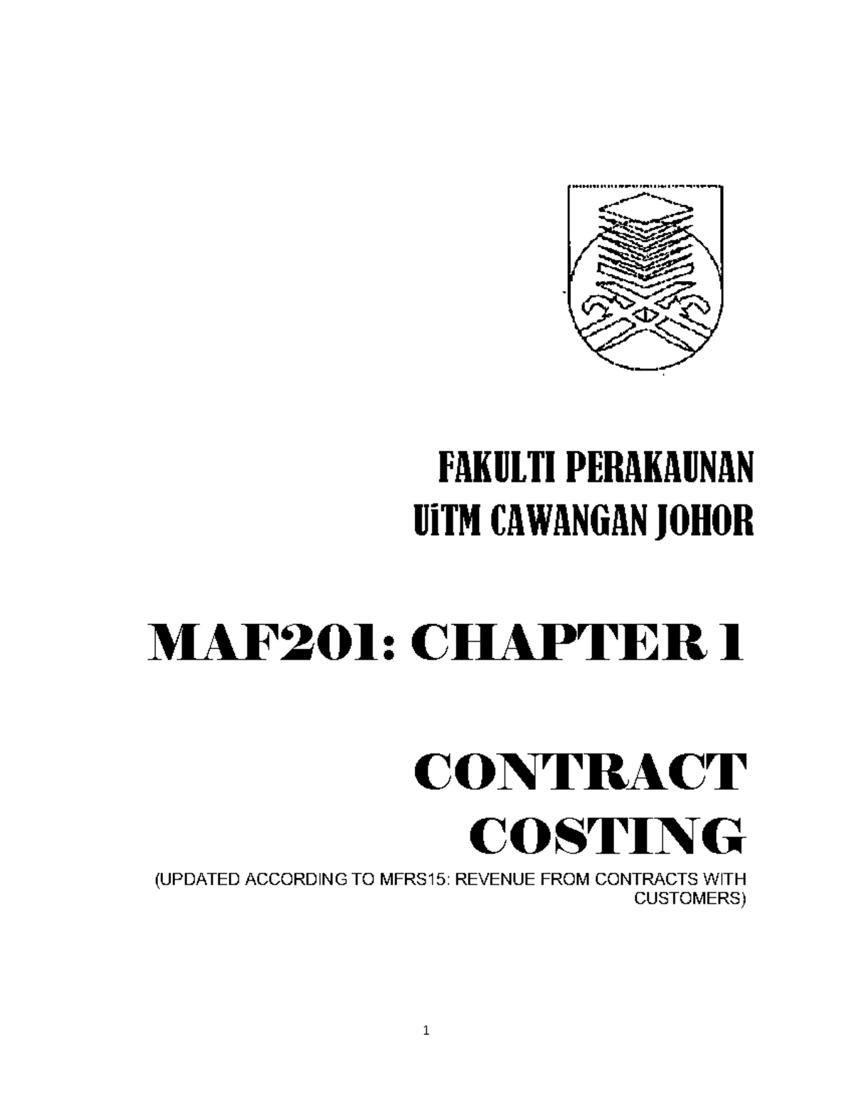 Contract Costing Notes ( Updatedmfrs 15) - Student s copy2 - FAKULTI ...