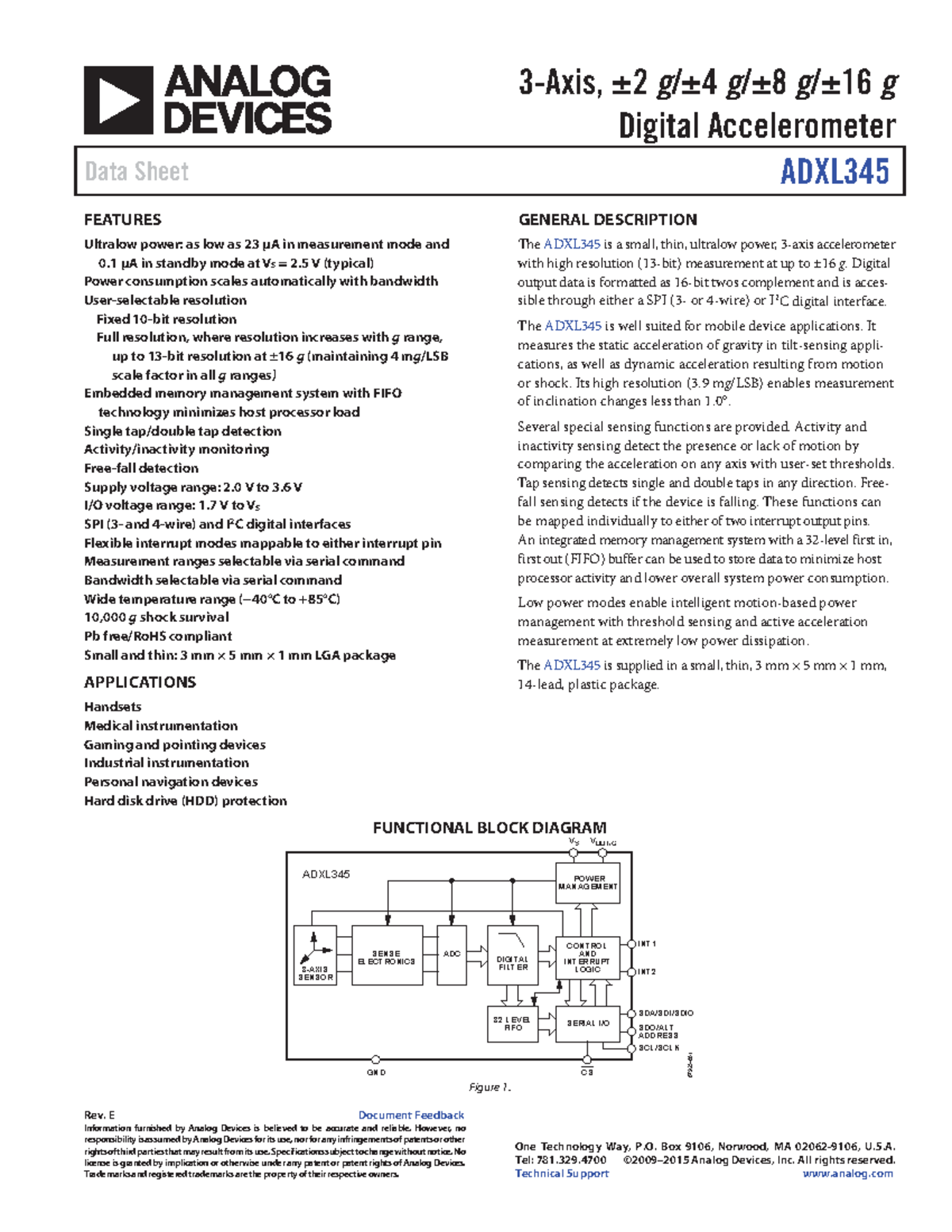 Gyroscope manual - 3rd assignment - 3-Axis, ±2 g/±4 g/±8 g/±16 g Digital Accelerometer Data ...
