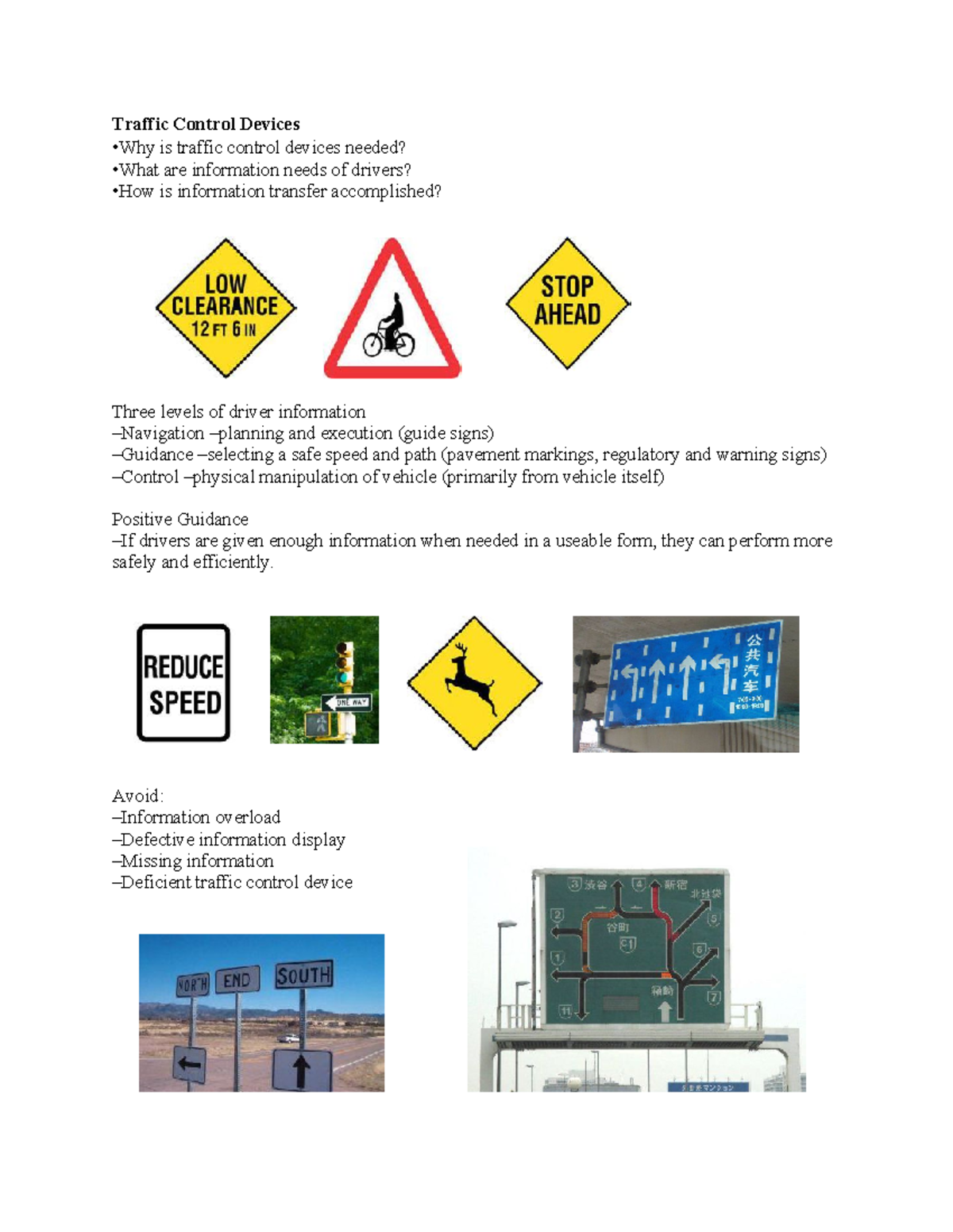 6 unit 4 ref-1 - unit 4 notes - Traffic Control Devices •Why is traffic ...