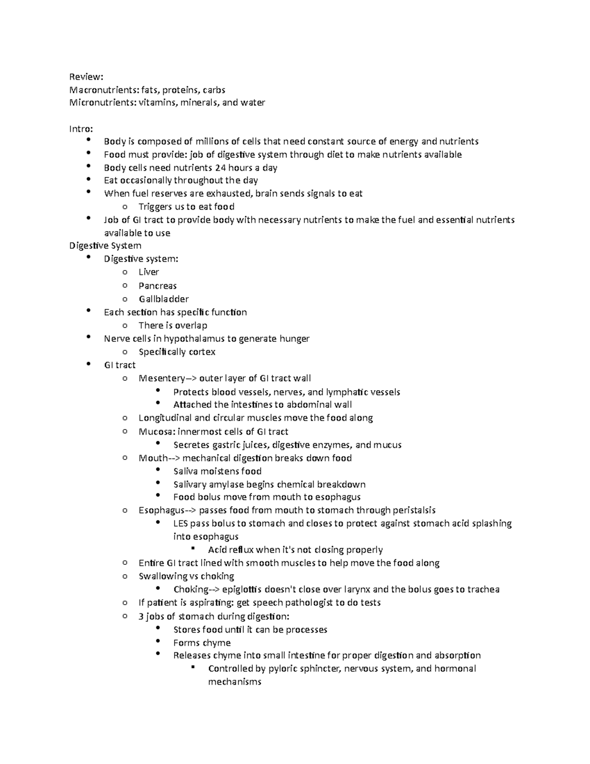 Nutrition ch 3 - Review: Macronutrients: fats, proteins, carbs ...