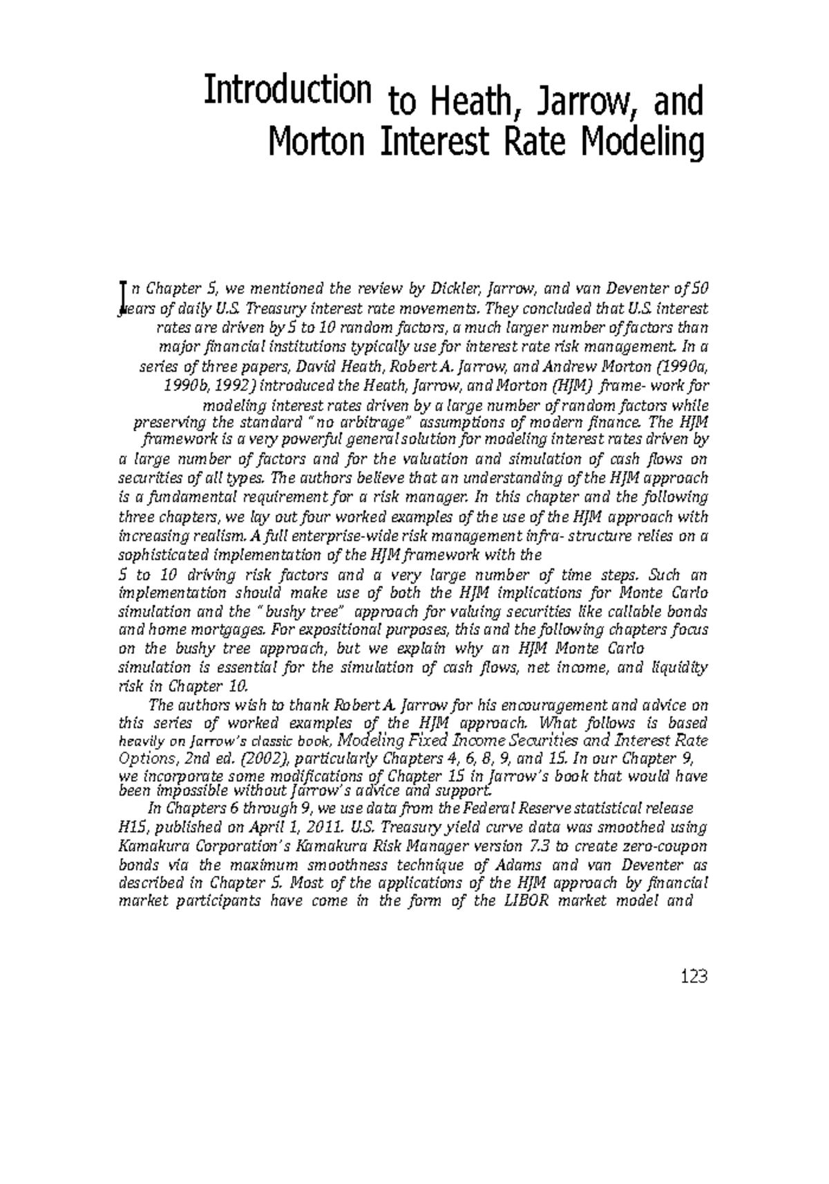 024 Introduction to Heath - Introduction to Heath, Jarrow, and Morton Interest Rate Modeling n ...