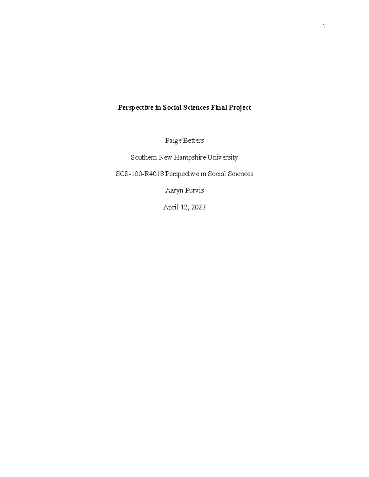 Project Final - SCS 100 - SNHU - Studocu