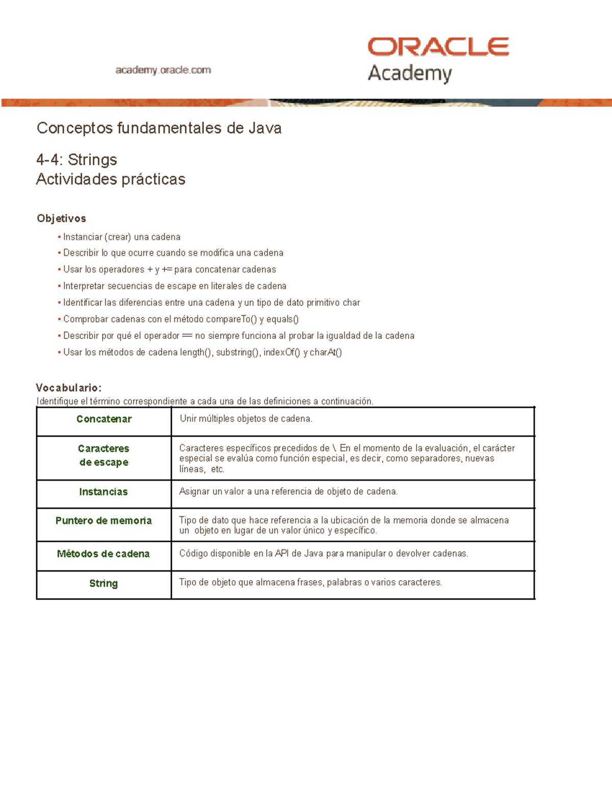 GUIA JAVA PREPARACION PARA EXAMEN - Conceptos fundamentales de Java 4-4 ...