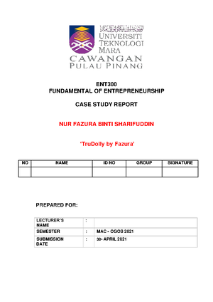 ENT individual assignment Case Study Ramly Burger - ENT 300 FUNDAMENTAL ...