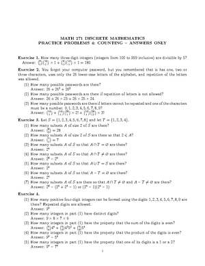 271-Practice Worksheet 6 Solutions - MATH 271 DISCRETE MATHEMATICS ...