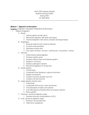 A&P II Final Exam Study Guide - Final Exam Study Guide – Digestive ...