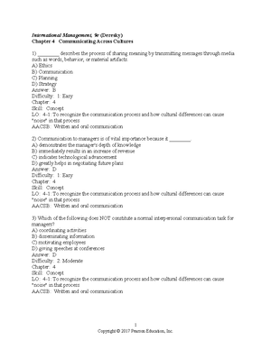 Chapter 3 - Test banks - International Management, 9e (Deresky) Chapter ...