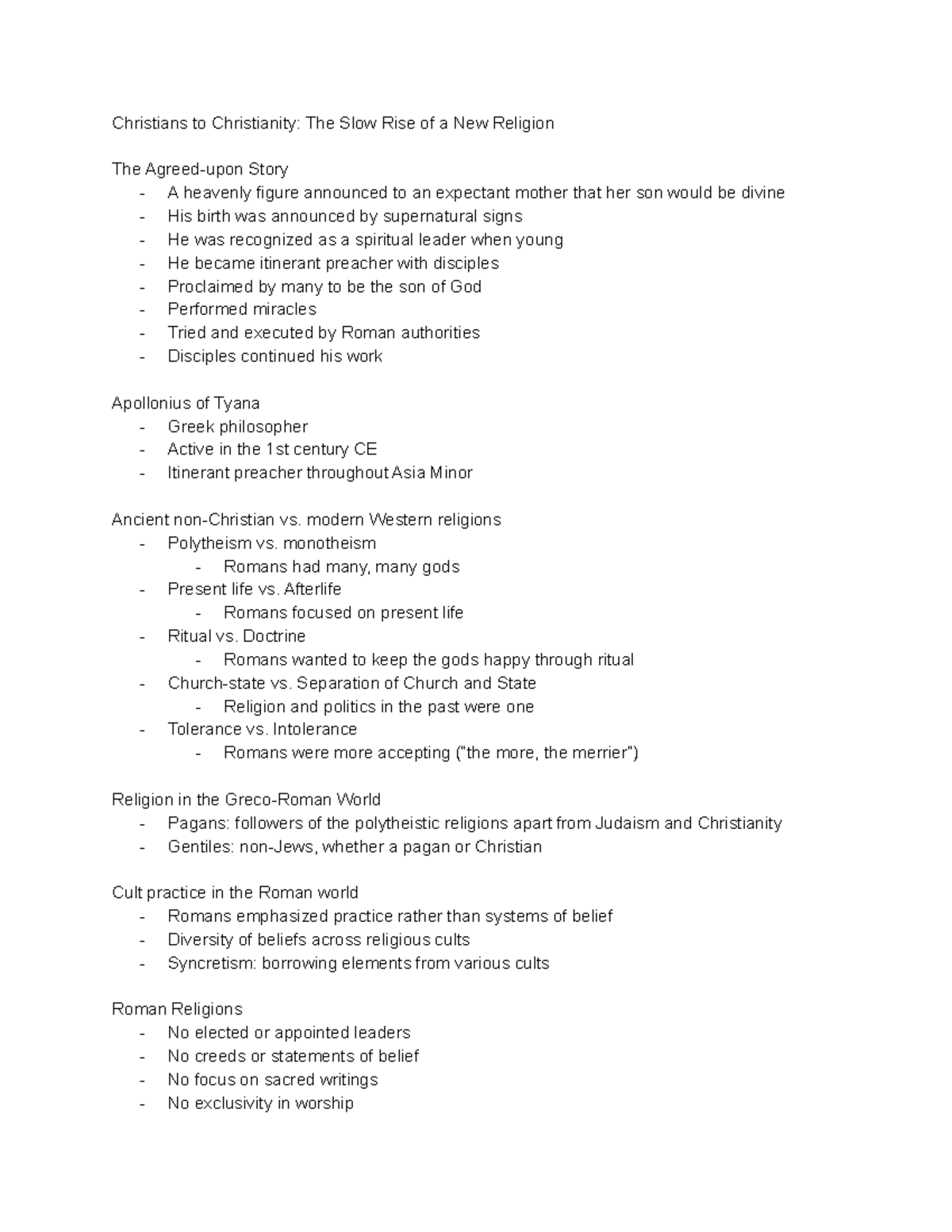 His 004a: lecture notes 7 - Christians to Christianity: The Slow Rise ...