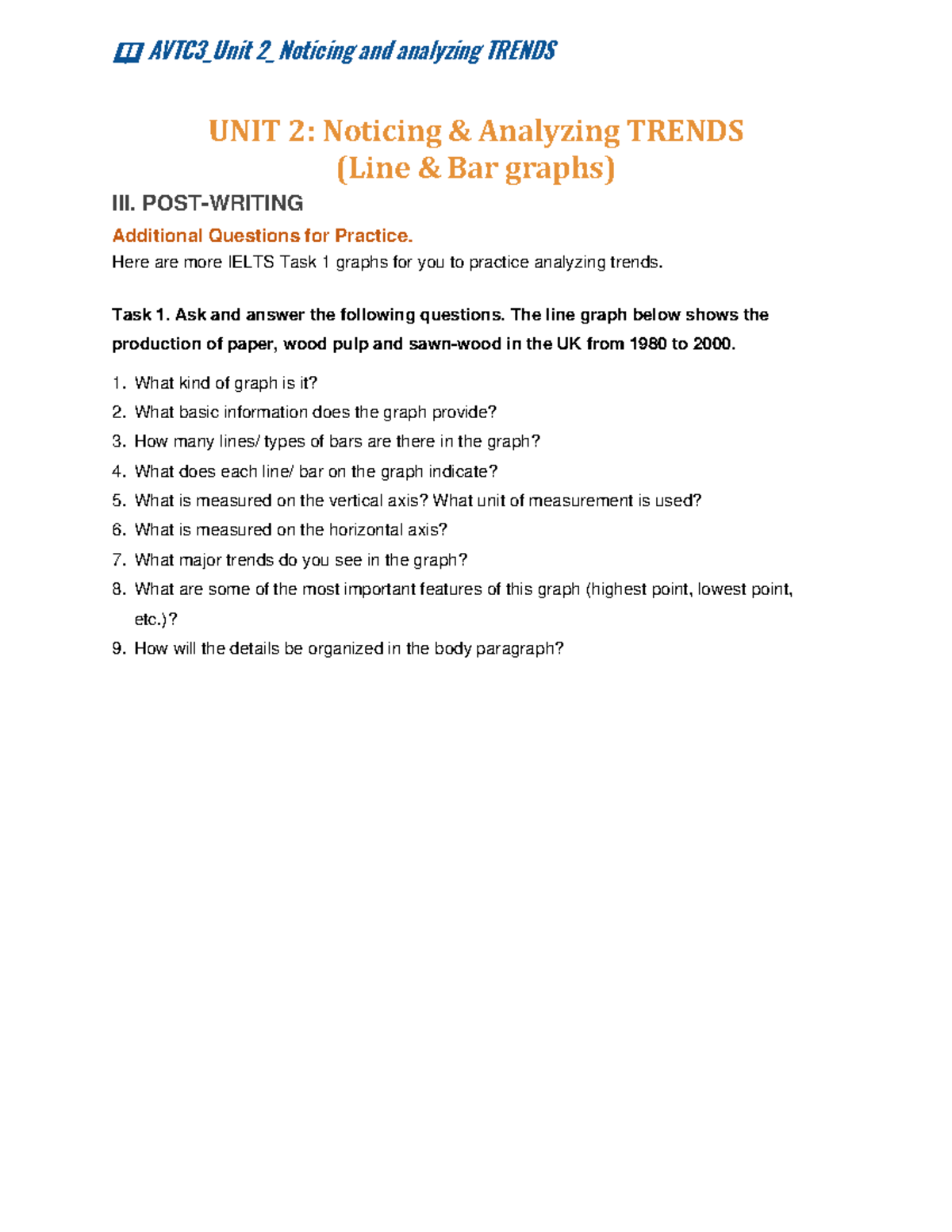 [Official] AVTC3 - Unit 2 - After class - 📖 AVTC3_Unit 2_ Noticing and analyzing TRENDS UNIT 2 ...