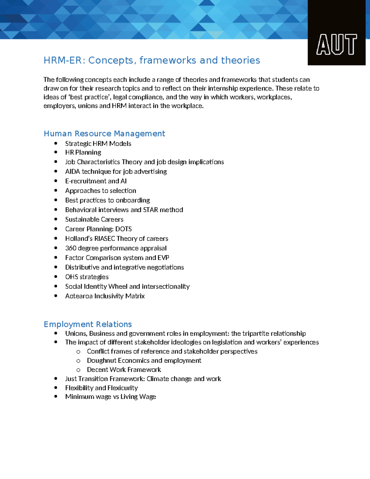 HRM-ER theories July 2024 - HRM-ER: Concepts, frameworks and theories The following concepts ...