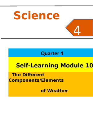 Science 4-Q4-SLM12 - Self-Learning Module 12 - Science 4 Science – Grade 4 Quarter 4 W4 Day 1 ...