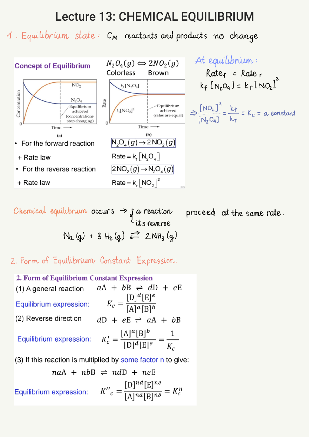 Lecture 13 Chemical Equilibrium - Chemistry for eng - Studocu