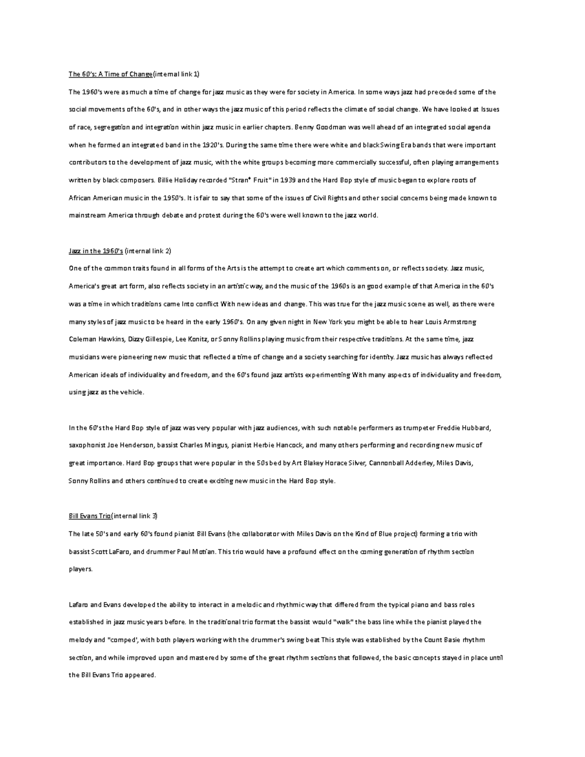 The 60s a time of change - Chapter - The 60’s: A Time of Change ...