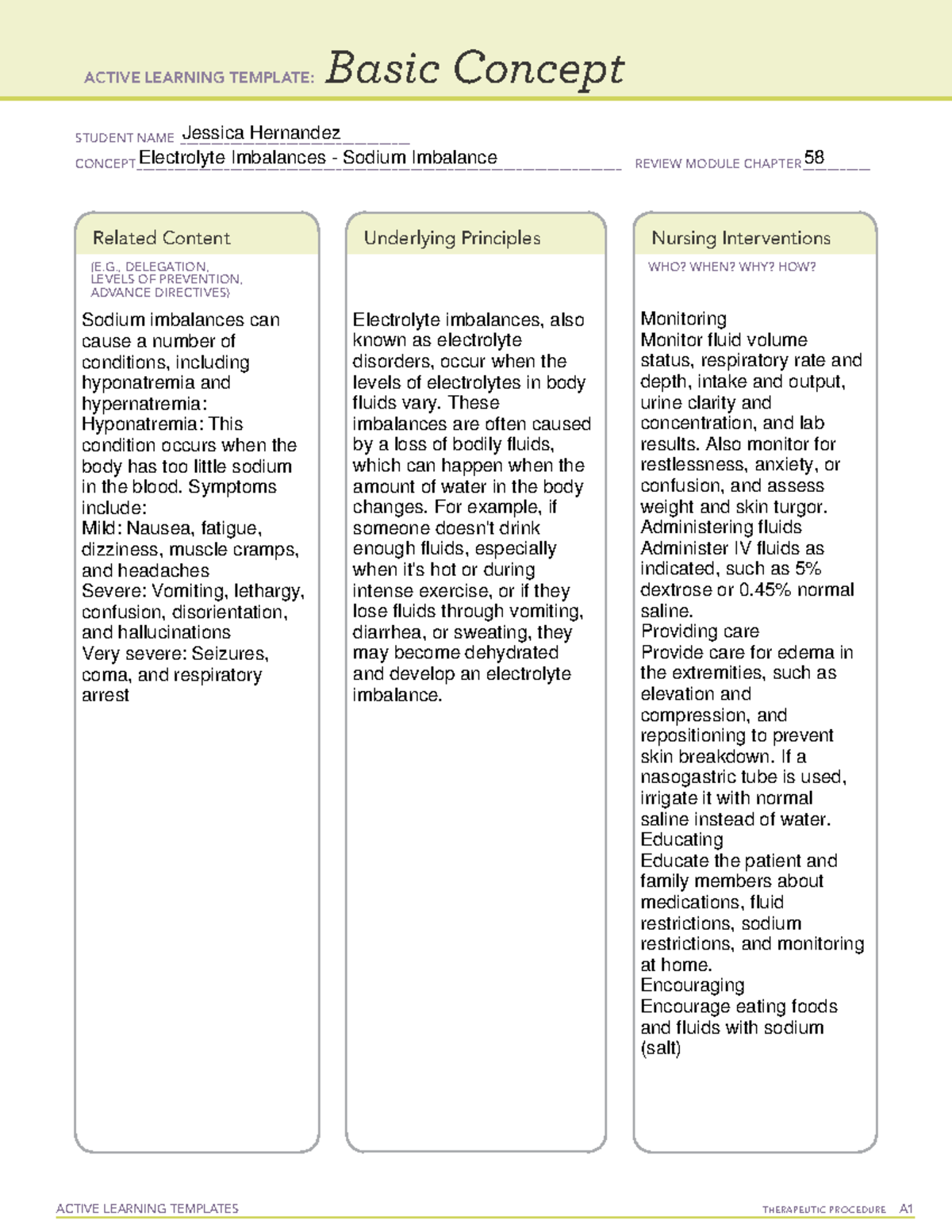 Template 2 - ACTIVE LEARNING TEMPLATES TherapeuTic procedure A Basic ...