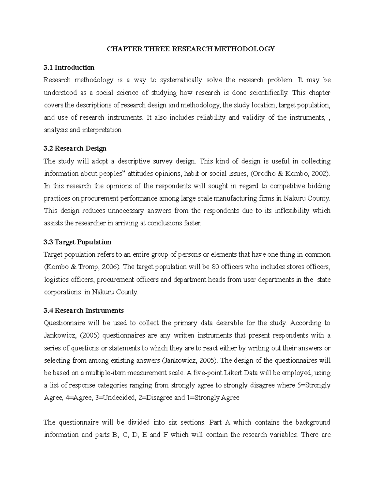 Chapter Three Research Methodology - CHAPTER THREE RESEARCH METHODOLOGY 3 Introduction Research ...