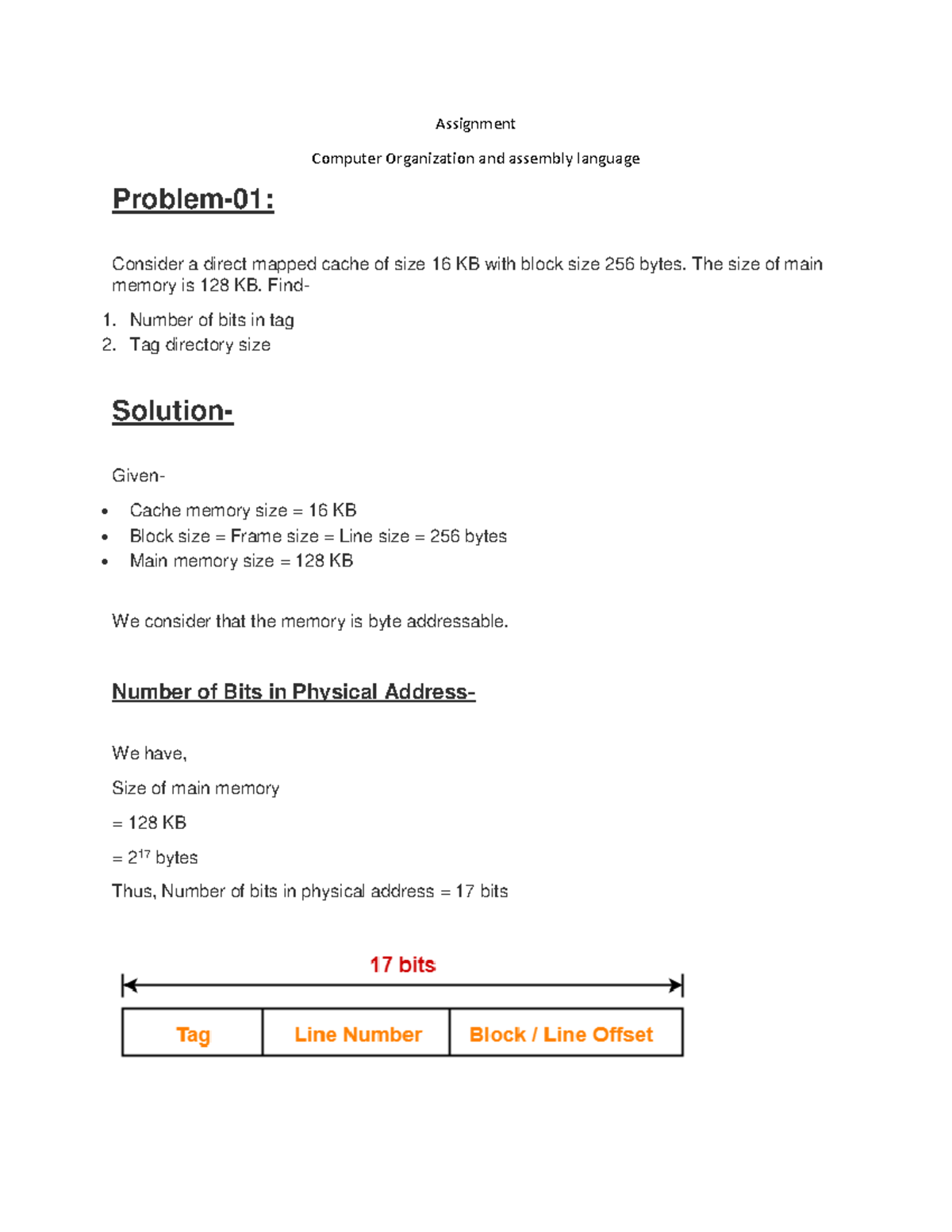 Assignment assembly solution - Assignment Computer Organization and assembly language Problem-01 ...