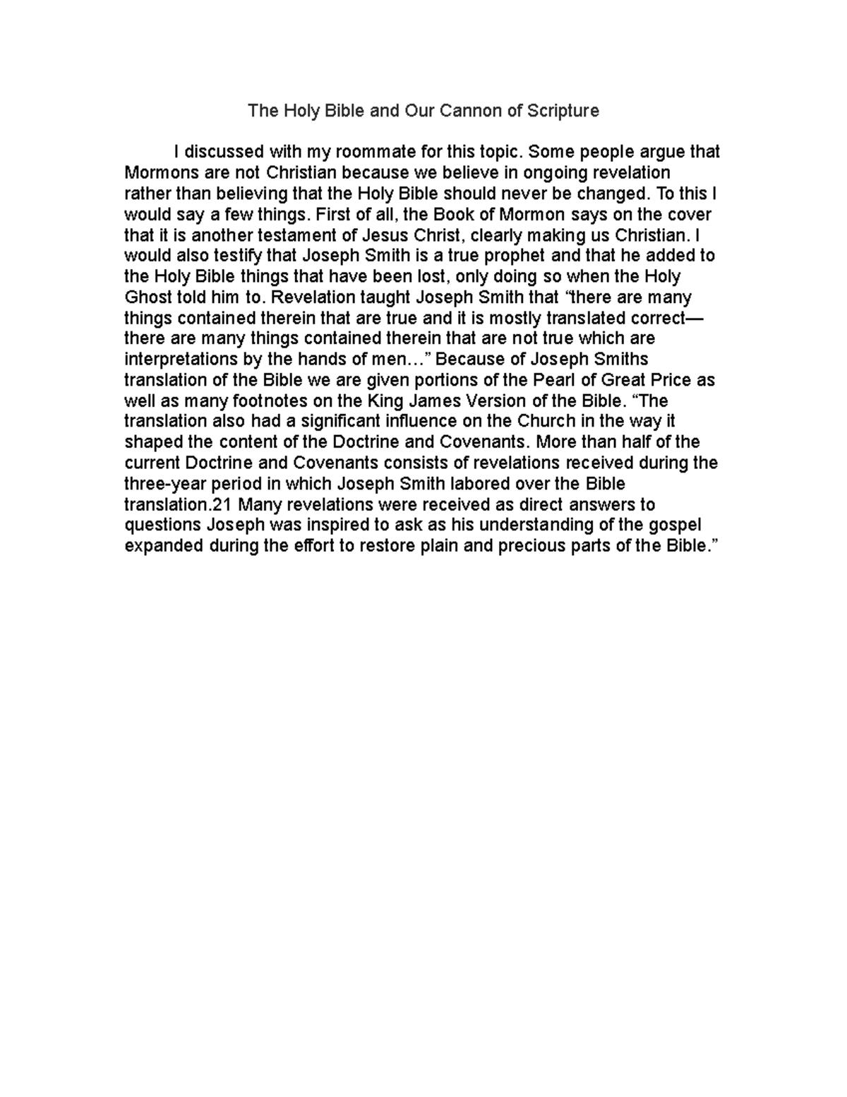 Share it 6 - Sharing gospel topics assignment #6 - The Holy Bible and ...