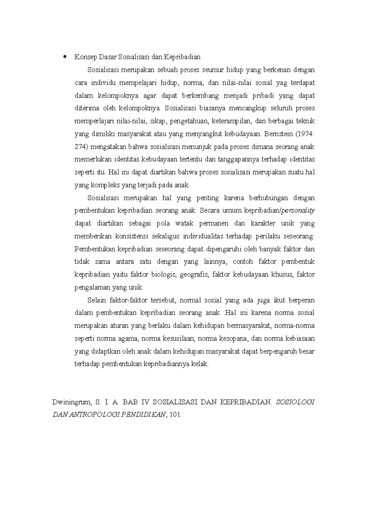 Konsep Dasar Sosialisasi dan Kepribadian - Konsep Dasar Sosialisasi dan ...