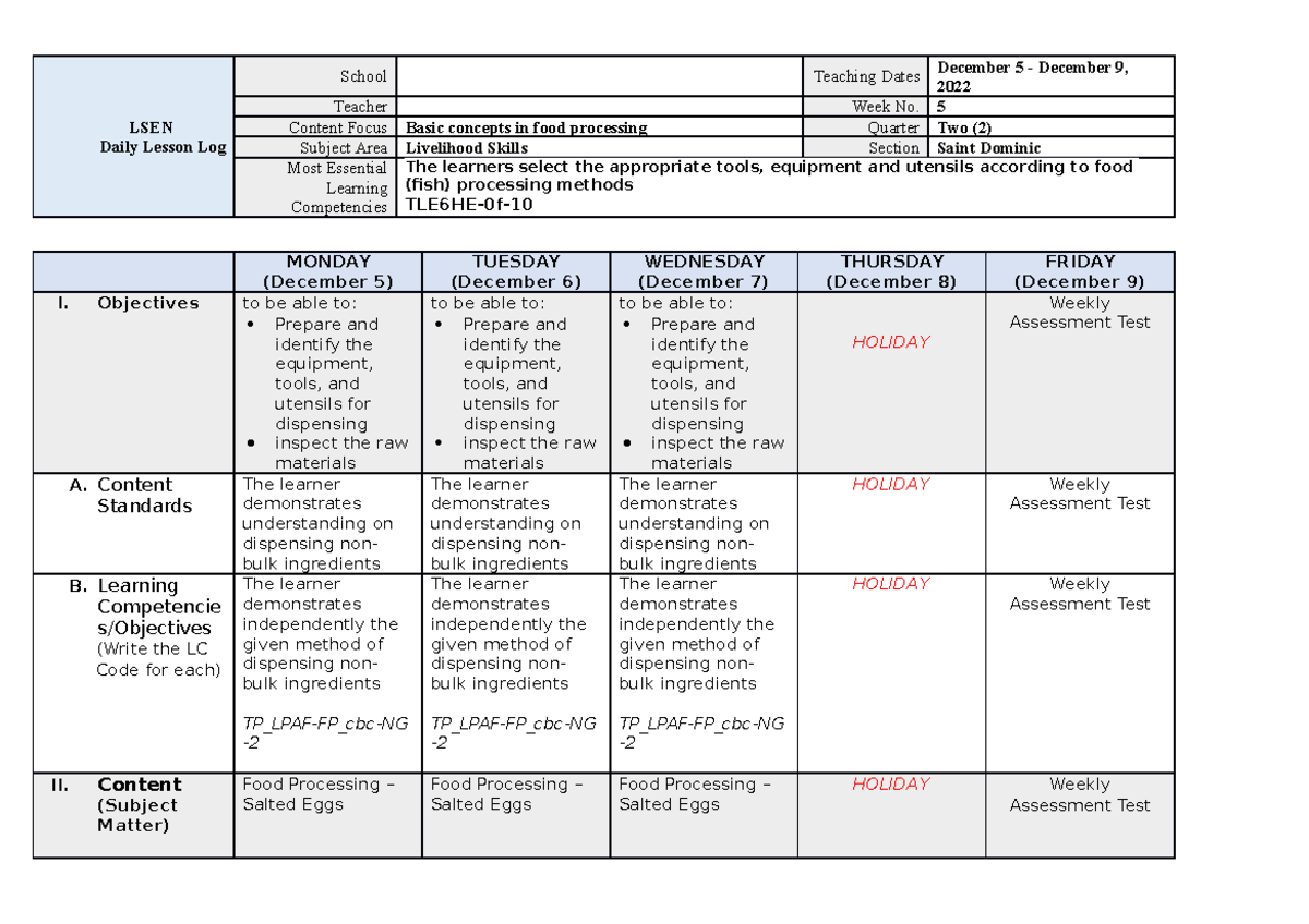 Studuco 4 - Athena Alcaide - LSEN Daily Lesson Log School Teaching ...