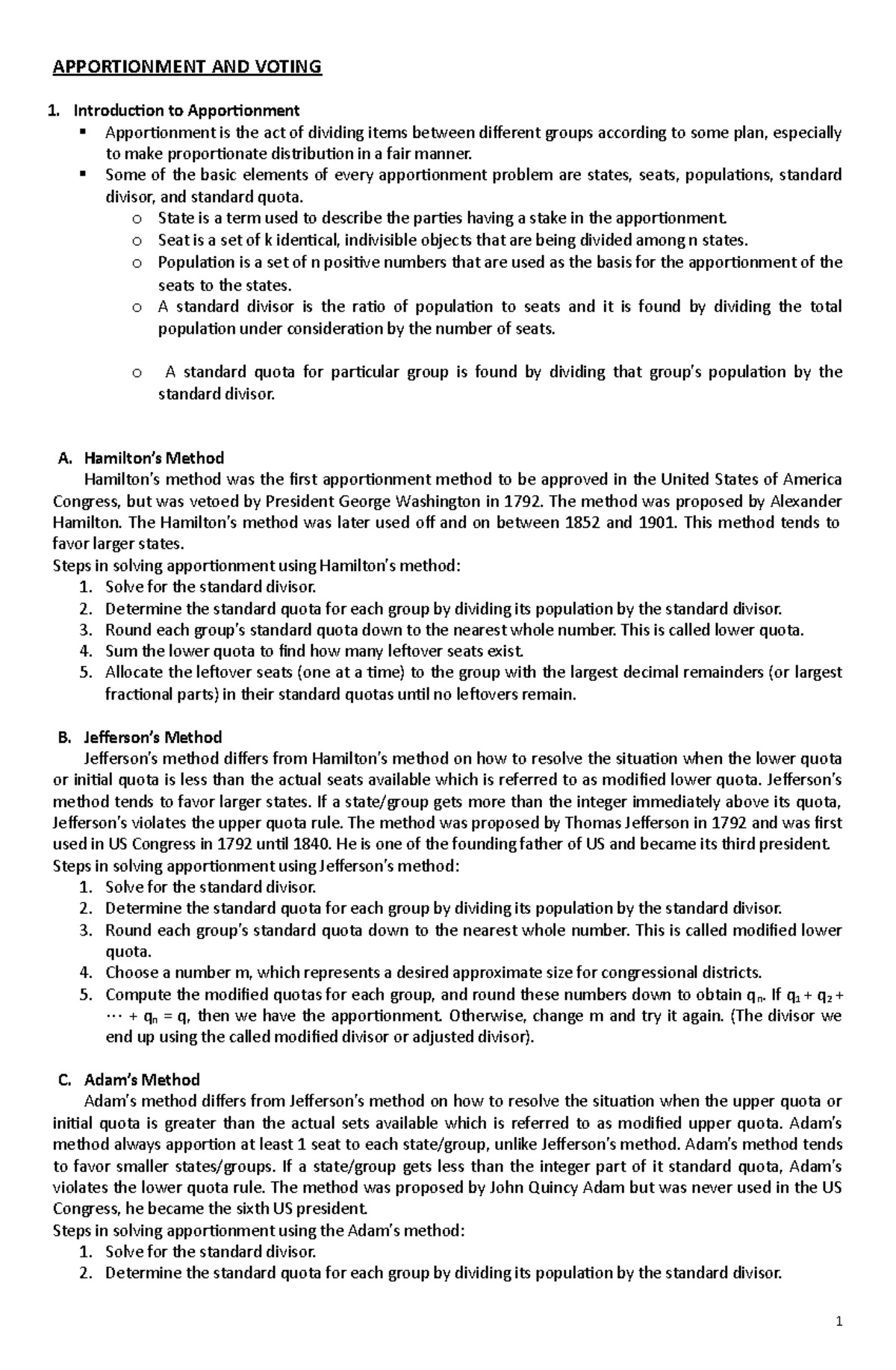 Apportionment AND Voting v2 - APPORTIONMENT AND VOTING Introduction to ...
