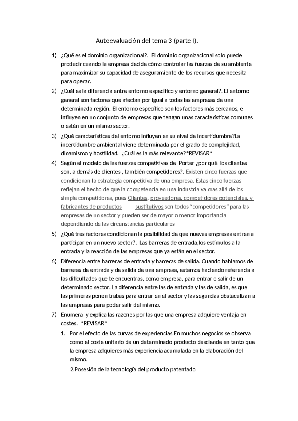 Autoevaluación del tema 3 parte 1 - ¿Qué es el dominio organizacional ...