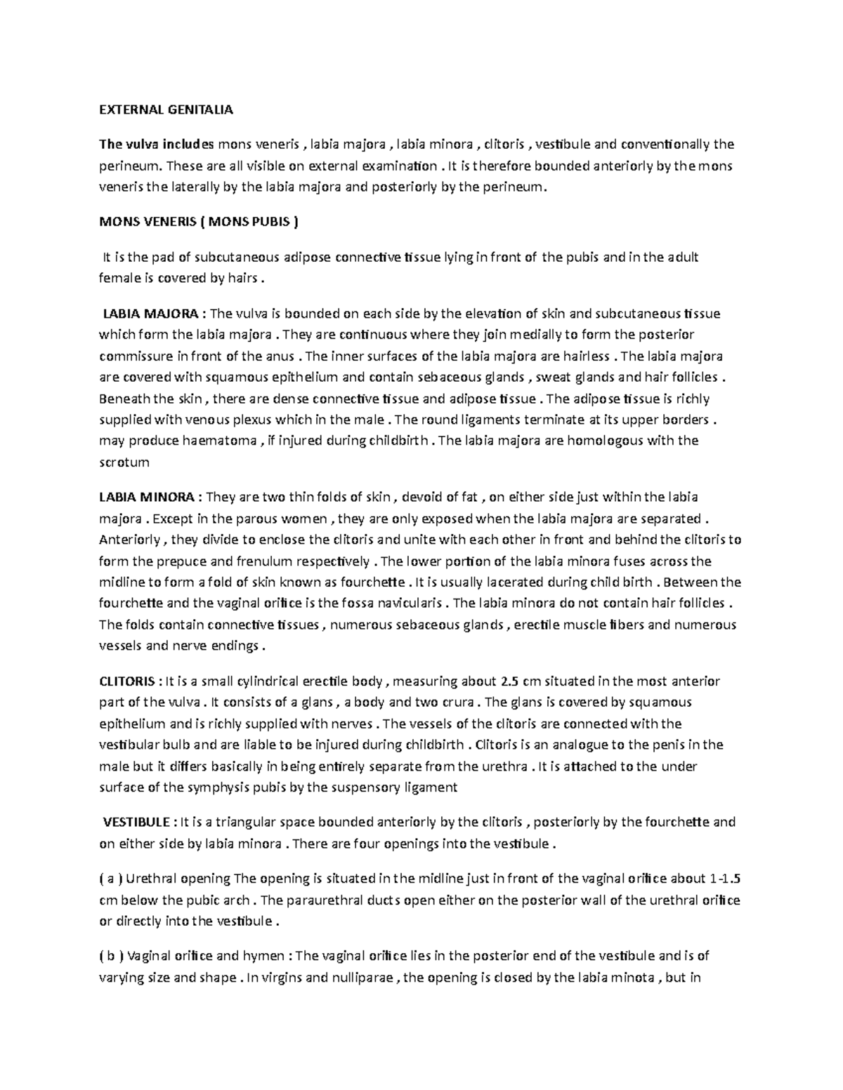 External Genitalia-WPS Office - EXTERNAL GENITALIA The vulva includes ...