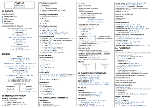 CS1231S Cheatsheet Midterms - CS1231S Discrete Structures Lecture 1 ...